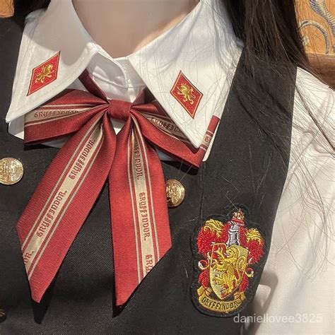 🎀蘿娘の城堡🎀哈利波特領帶聯名款jk霍格華茲滌絲領花葛來分多史萊哲林蛇院領結 蝦皮購物