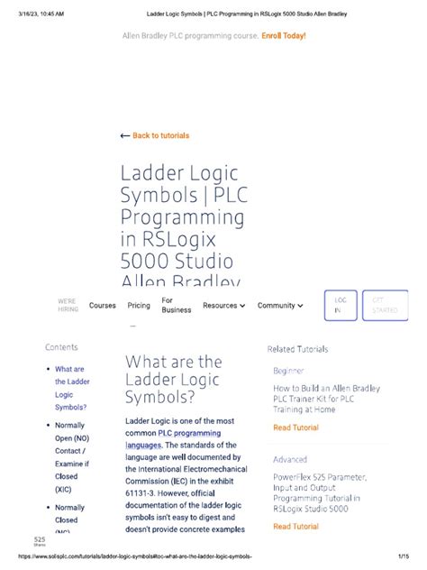 Ladder Logic Symbols Plc Programming In Rslogix 5000 Studio Allen