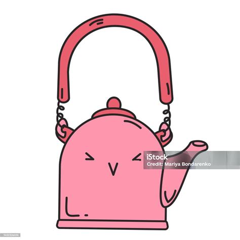 顔のついた茶道用のティーポットかわいいキャラクター落書きスタイル いたずら書きのベクターアート素材や画像を多数ご用意 いたずら書き