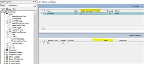 how to hide the applet control based on application language