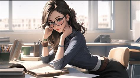 Canaliser Le Kawaii Japonais Concevoir Une Enseignante De Style Anime