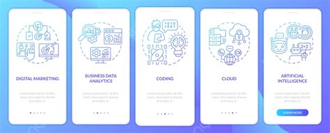 Major Digital Skills Blue Gradient Onboarding Mobile App Screen Banner
