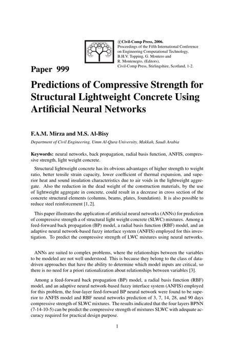 Pdf Predictions Of Compressive Strength For Structural Lightweight Concrete Using Artificial