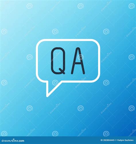 Line Speech Bubbles With Question And Answer Icon Isolated On Blue