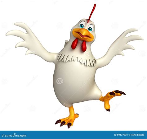 Personnage De Dessin Animé Drôle De Poule Illustration Stock