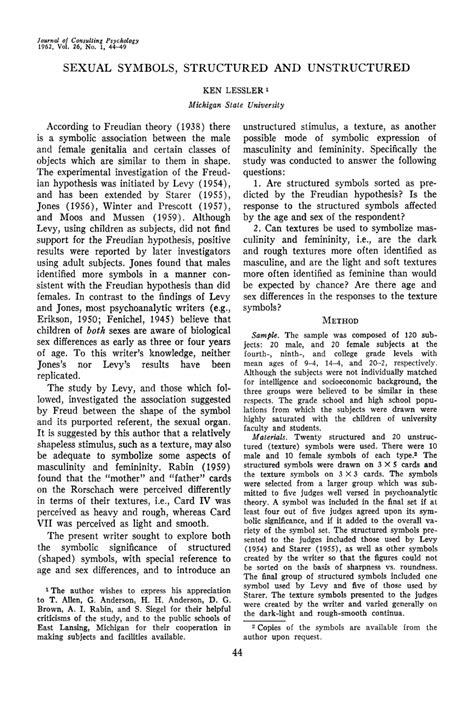 Sexual Symbols Structured And Unstructured