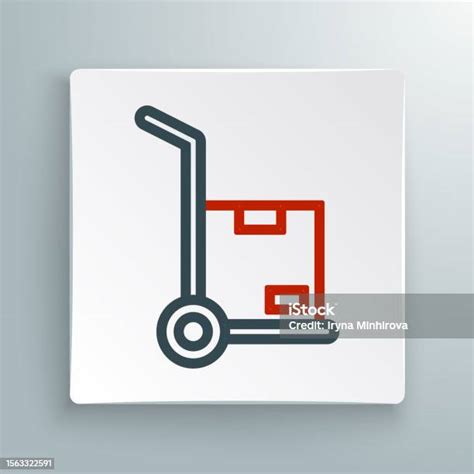 Ligne Camion De Main Et Icône De Boîtes Isolées Sur Le Fond Blanc