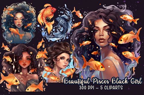 Beautiful Pisces Black Girl Sublimation By Zemira Thehungryjpeg