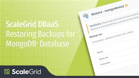 restores for mongodb® database scalegrid dbaas youtube