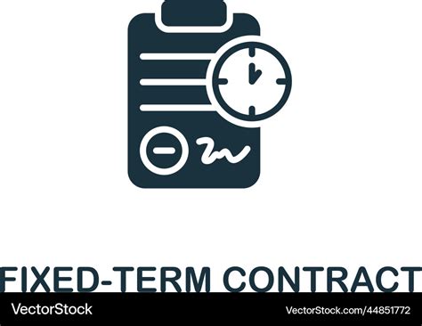 Fixed Term Contract Icon Monochrome Simple Talent Vector Image