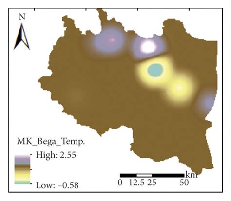 The Spatial Interpolated Map Of MK Annual Mean Temperature A Sens