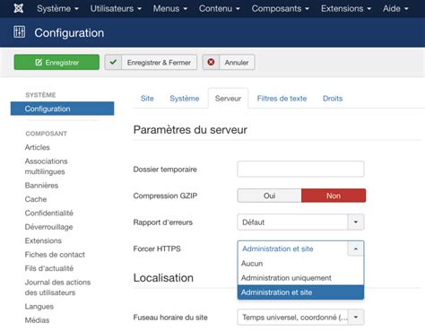 Comment sécuriser mon site Web Joomla avec https