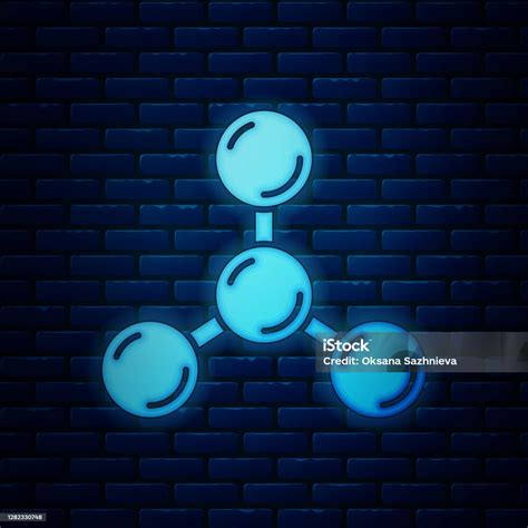 벽돌 벽 배경에 고립 된 빛나는 네온 분자 아이콘 화학 분자의 구조 과학 교사 혁신적인 교육 포스터 벡터 0명에 대한 스톡 벡터 아트 및 기타 이미지 Istock