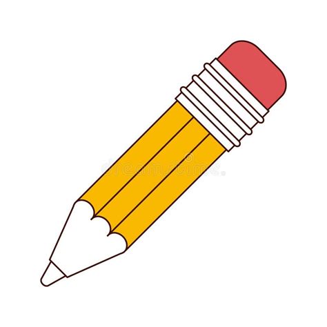 Silhouette Color Sections Of Pencil With Eraser Stock Vector