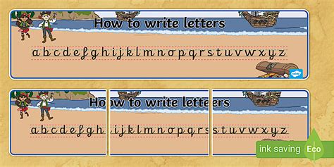 Cursive Alphabet Display Banner Pirates Teacher Made