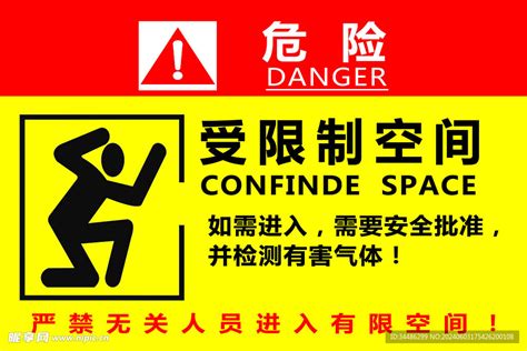 危险受限制空间警示牌设计图 Psd分层素材 Psd分层素材 设计图库 昵图网