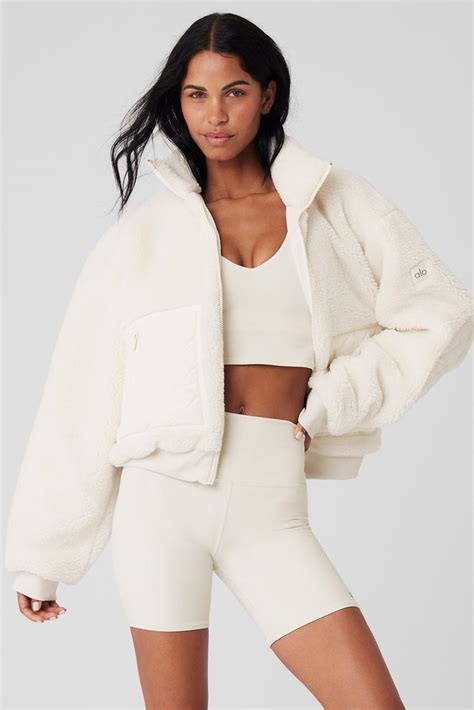 Sherpa Edge Bomber Ivory Alo Yoga
