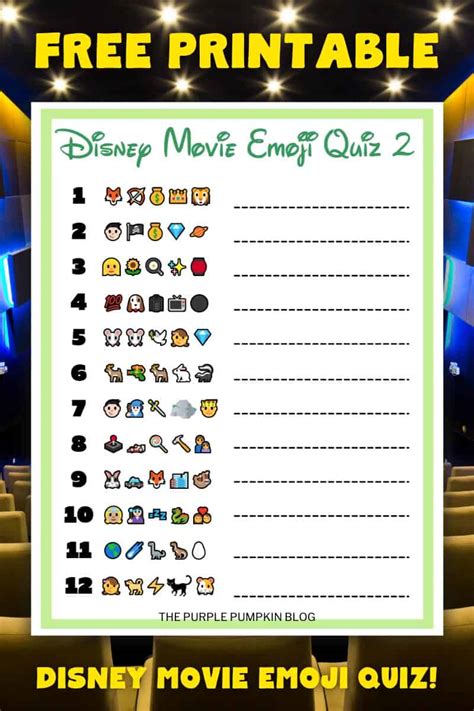 Disney Movie Quiz Printable