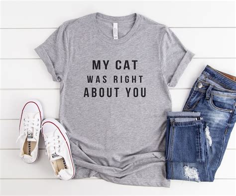 Funny Cat Tshirt For Women Graphic Tee Men Cat Lover Shirt Etsy