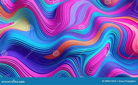 Vibrant Abstract Colorful Neon Waves Background Continious Surface Design Stock Image Image