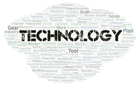Technology Typography Word Cloud Create With The Text Only Stock Illustration Illustration Of