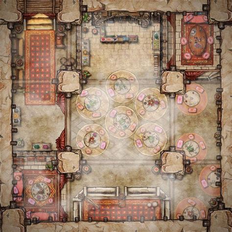 Fantasy Kitchen And Dining Room Dnd Diner Map Dnd Dragon Temple Map