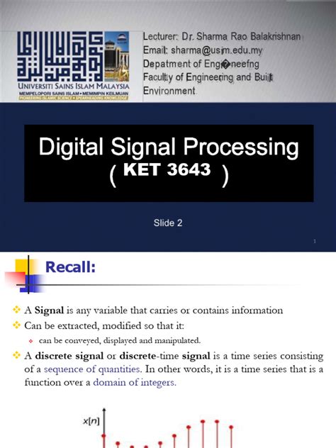 Chapter 1 Discrete Time Signals Pdf