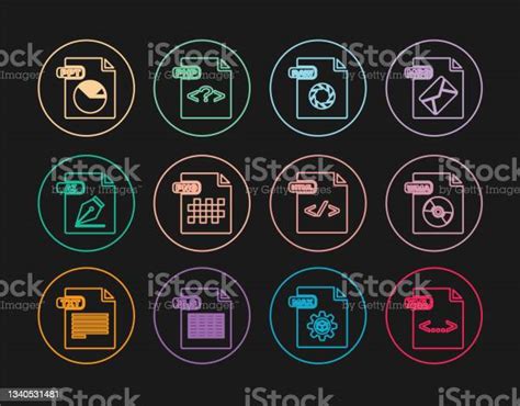 Définir Le Document De Fichier Xml De Ligne Licône Wma Raw Png Ai Ppt