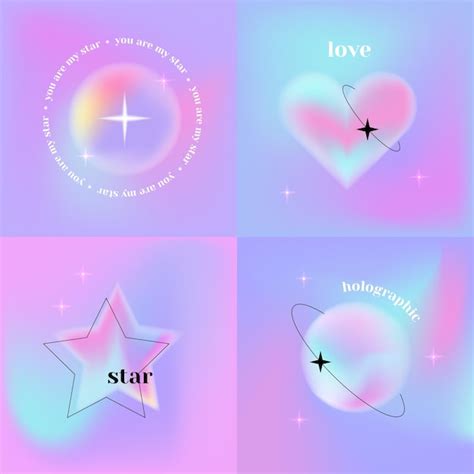 Premium Vector Set Of Trendy Blurred Gradient Cards Templates With