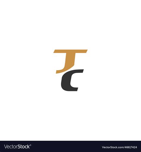 Alphabet Initials Logo Ct Tc C And T Royalty Free Vector