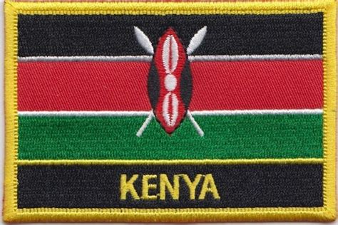 Kenya Flag Rectangular Embroidered Patch Etsy