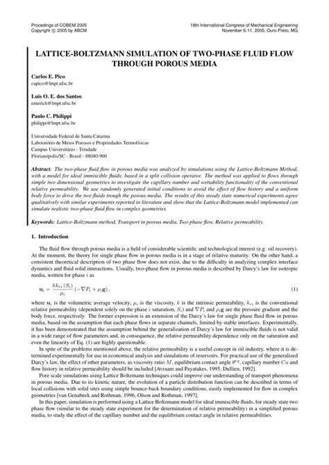 Pdf Lattice Boltzmann Simulation Of Two Phase Fluid Flow Through Porous Media