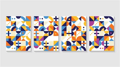 Modern Grid Flyer With Geometric Shapes Geometry Graphics And Abstract