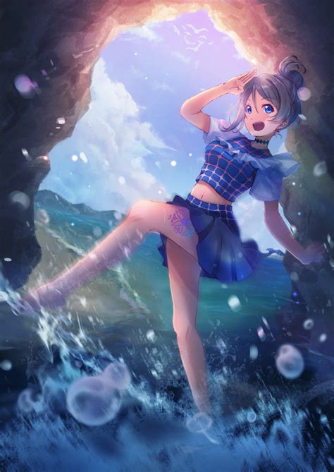 Safebooru Alternate Hairstyle Arm Up Blue Eyes Blush Feet Frills