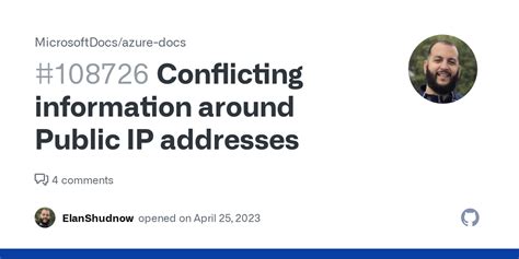 Conflicting Information Around Public IP Addresses Issue 108726