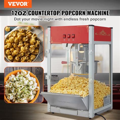 Vevor Popcorn Popper Machine 12 Oz Countertop Popcorn Maker 1440w 80