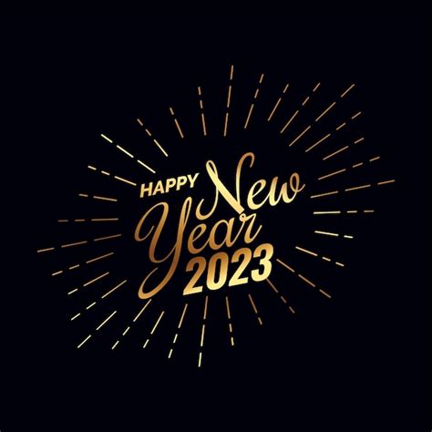 Folleto De Fiesta Dorada Feliz Año Nuevo 2023 Vector Gratis