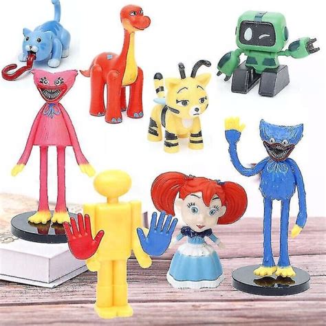 8st Poppy Playtime Figur Huggy Wuggy Barnleksaker Set Action Model