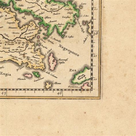 Old Map Of Macedonia 1659 Rare Map Fine Reproduction Large Etsy