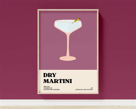Dry Martini Cocktail Print By Lauren Beth Designs