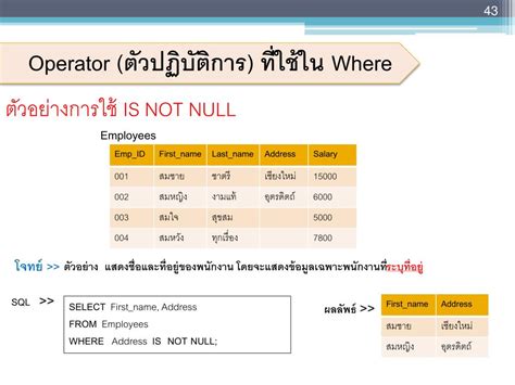Ppt Chapter 10 ภาษาทางด้านฐานข้อมูลคำสั่ง Sql Sql Command Powerpoint Presentation Id