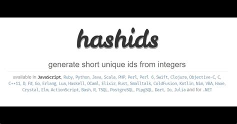 Hashid For Php Nookie Dev
