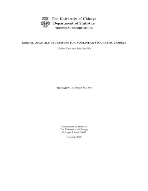 Pdf Kernel Quantile Regression For Nonlinear Stochastic Models