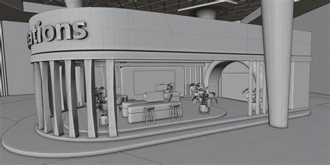 Exhibition Booth 3d Model Clean Topology Node Based Shaders 3d Model