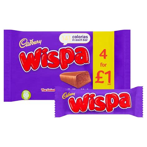 Cadbury Wispa £1 Chocolate Bar 4 Pack 102g Go Shopping Online