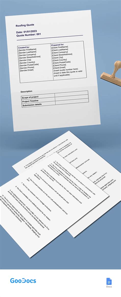 Free Roofing Quote Template