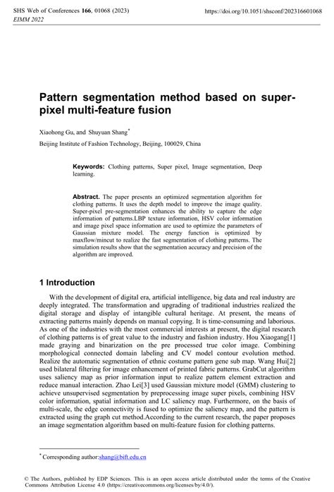 Pdf Pattern Segmentation Method Based On Super Pixel Multi Feature Fusion