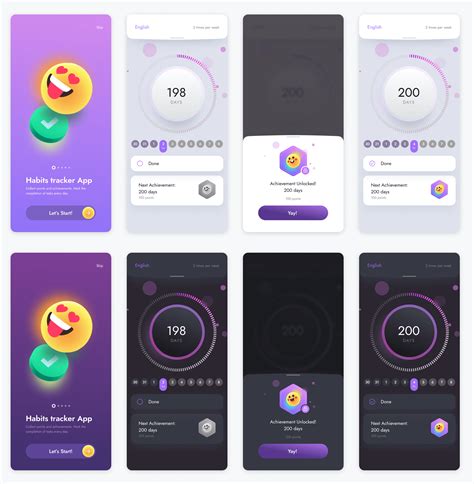 新拟物风格习惯跟踪app ui界面设计 fig素材 优社Uther