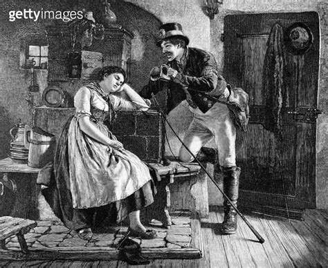 Stagecoach Tries To Wake Up A Young Maid Sleeping After Hard Work In
