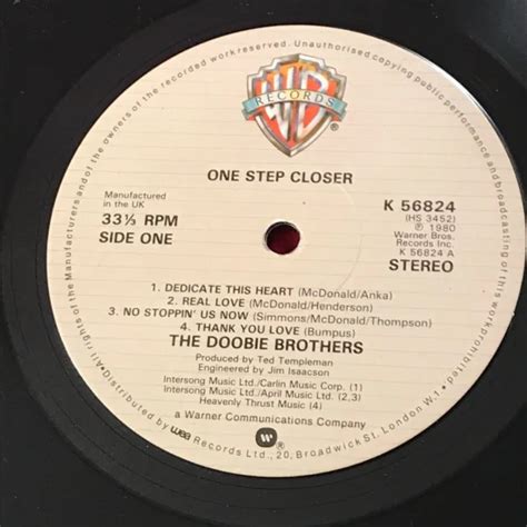 Doobie Brothers One Step Closer 1980 Lp Vinyle Britannique Disque